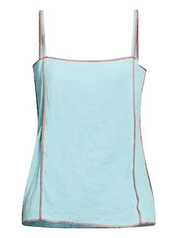 BASERANGE Woven Top With Appliqués - Blue