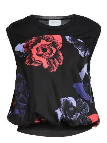 FERRAGAMO Floral-print Sleeveless Top - Black