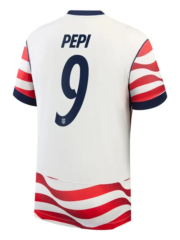 Nike Ricardo Pepi Usmnt 2026 Stadium Home Dri-fit Soccer Jersey - White