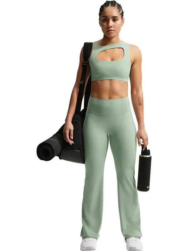 Nike Zenvy High-waisted Flared Leggings With No Front Seam - Green