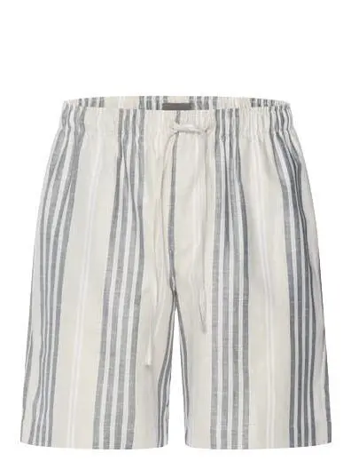 Hanro Striped Linen And Cotton Woven Shorts - Sandy Stripe