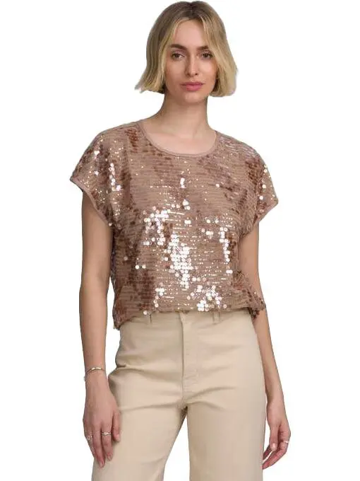 ELLE COLLECTION Sequin Tee - Cappuccino