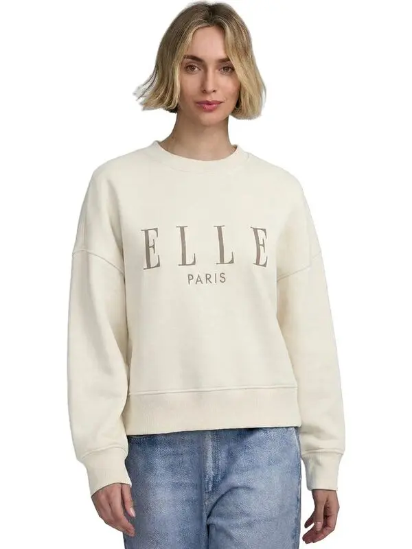 ELLE COLLECTION Embroidered Sweatshirt - Ivory