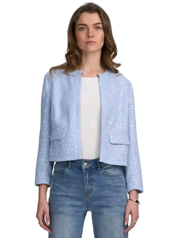 ELLE COLLECTION Sequin Jacket - Icy Blue