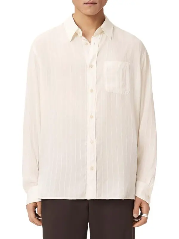 ALLSAINTS Carlyle Oversize Button-up Shirt - Ivory White
