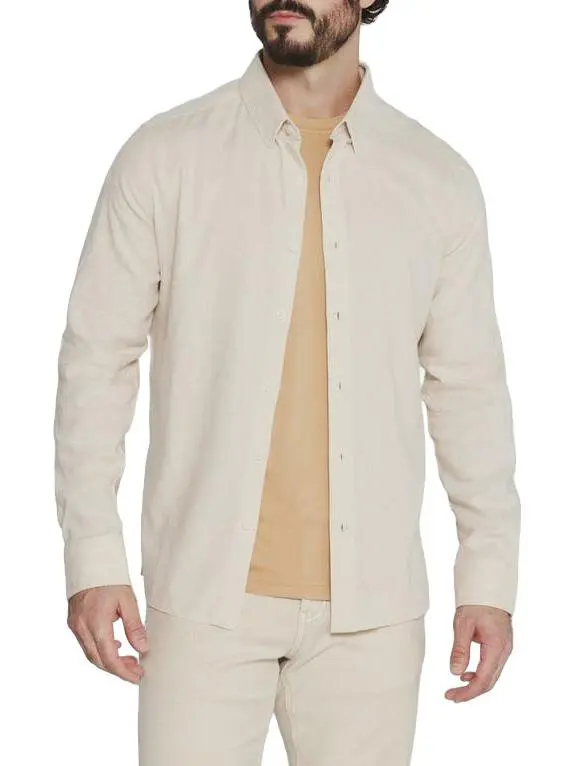 7 Diamonds Oasis Linen Blend Button-up Shirt - Sand