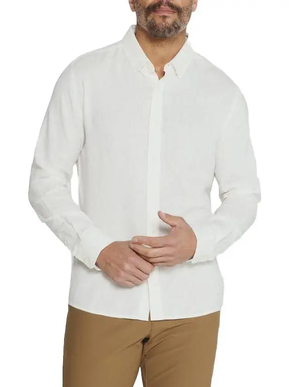7 Diamonds Oasis Linen Blend Button-up Shirt - White