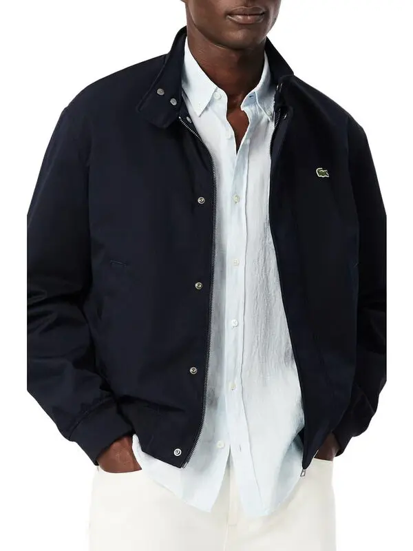 Lacoste Water Repellent Twill Jacket - Abysm Blue