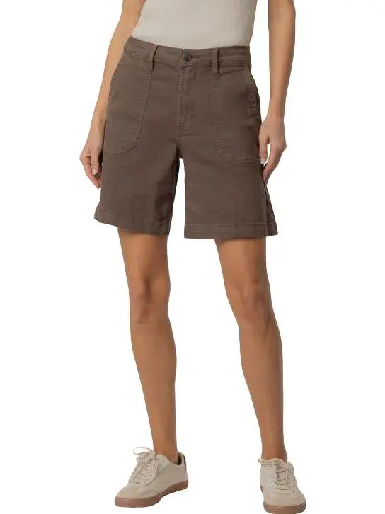 Kut From The Kloth High-waisted Denim Bermuda Shorts - Chocolate