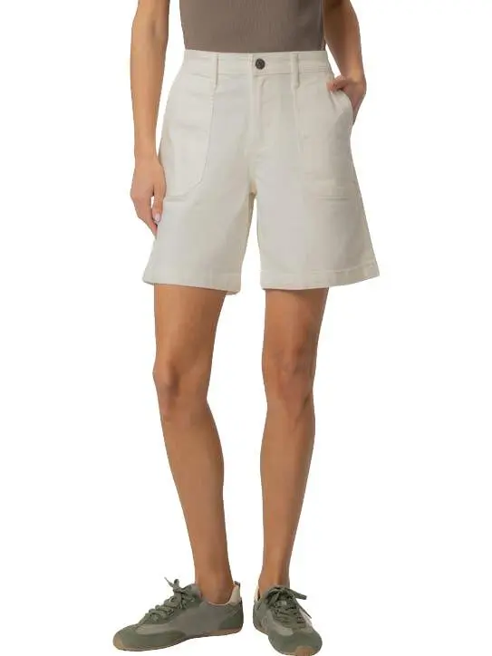 Kut From The Kloth High-waisted Denim Bermuda Shorts - Ecru