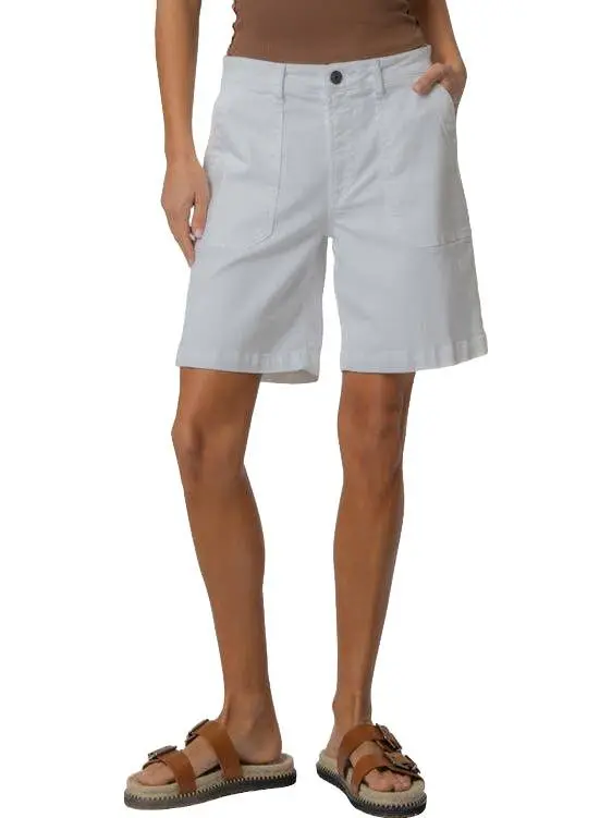 Kut From The Kloth High-waisted Denim Bermuda Shorts - Optic White