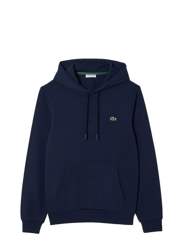 Lacoste Cotton Fleece Pullover Hoodie - Navy Blue