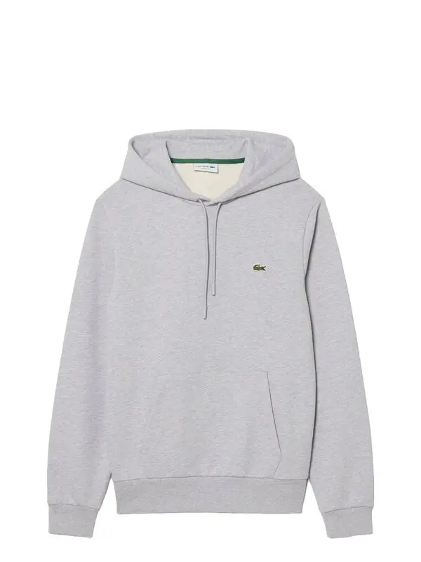 Lacoste Cotton Fleece Pullover Hoodie - Silver Chine