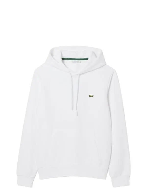 Lacoste Cotton Fleece Pullover Hoodie - White