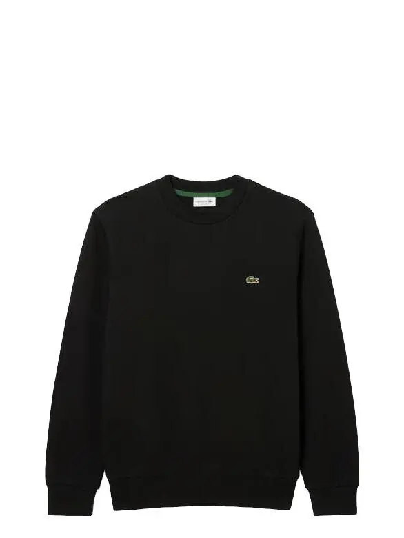 Lacoste Cotton Fleece Crewneck Sweatshirt - Black