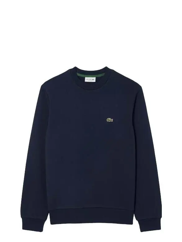 Lacoste Cotton Fleece Crewneck Sweatshirt - Navy Blue