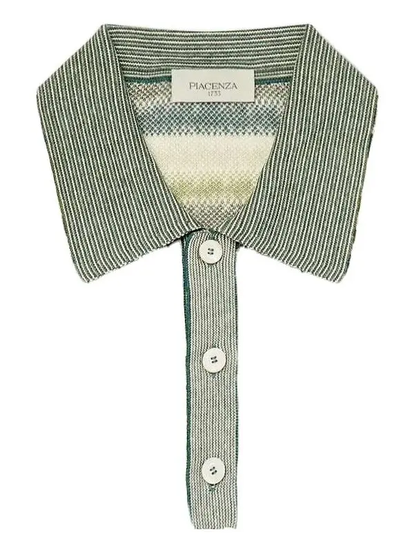 PIACENZA CASHMERE 1733 Striped Silk And Linen-blend Polo Shirt - Green