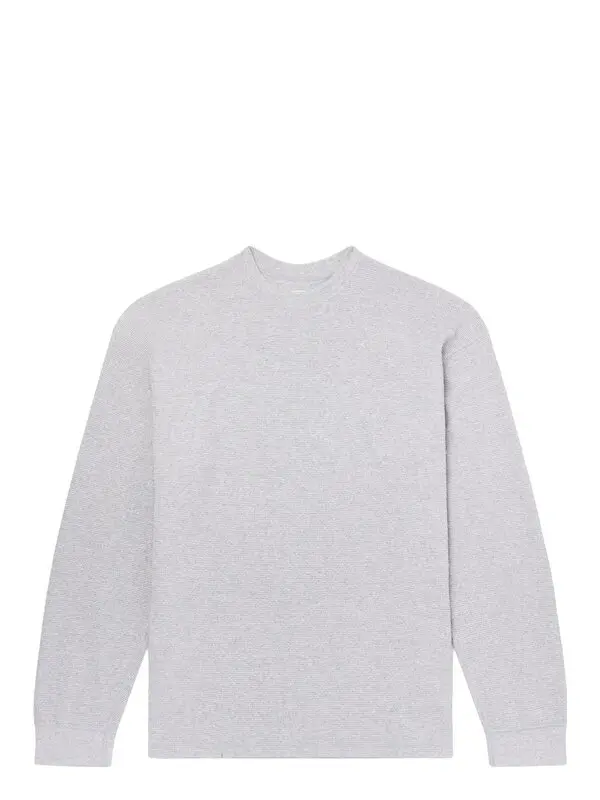 ORSLOW Waffle-knit Cotton-blend Long Sleeve T-shirt - Gray