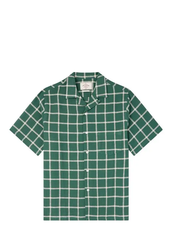 Portuguese Flannel Alvor Checked Organic Cotton Shirt - Green