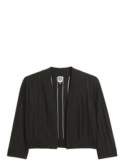Anne Klein Sheer Stripe Shrug - Anne Black