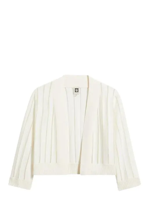 Anne Klein Sheer Stripe Shrug - White Dove