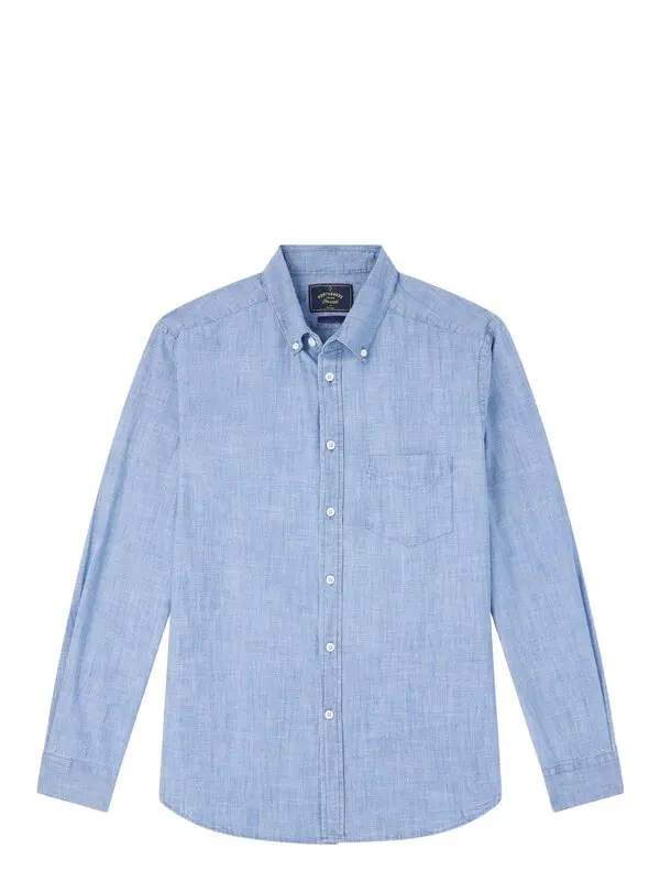 Portuguese Flannel Cotton-chambray Shirt - Blue