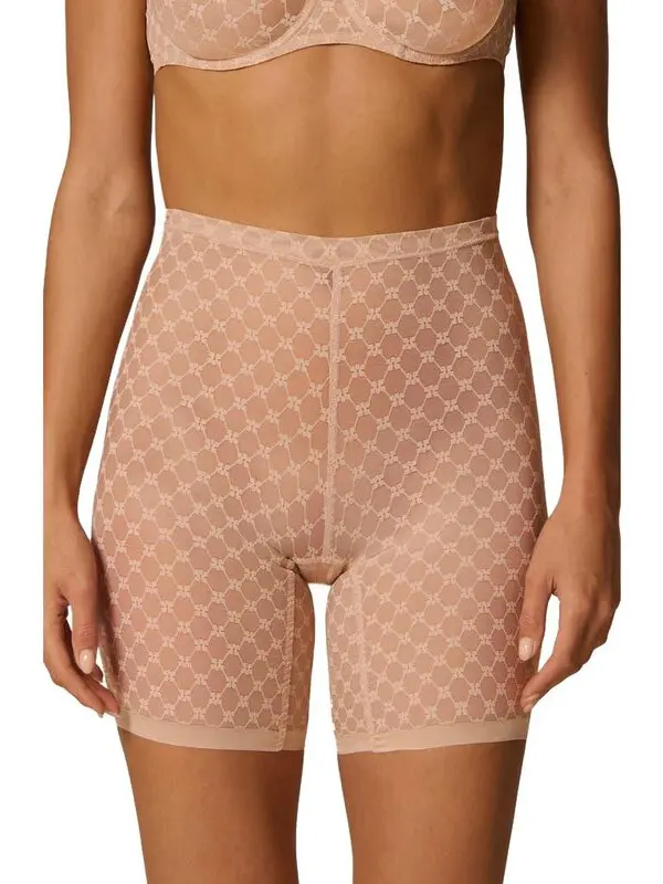 Simone Perele Plume Embroidered Shaping Shorts - Peau Rose