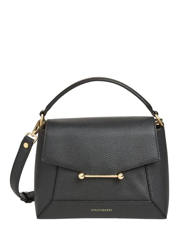 Strathberry Mosaic Leather Top Handle Bag - Black