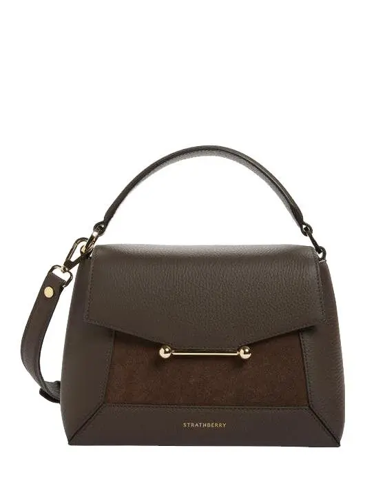 Strathberry Mosaic Leather Top Handle Bag - Dkchoclt