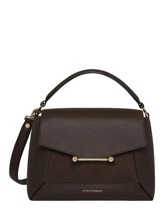 Strathberry Mosaic Leather Top Handle Bag - Dkchoclt