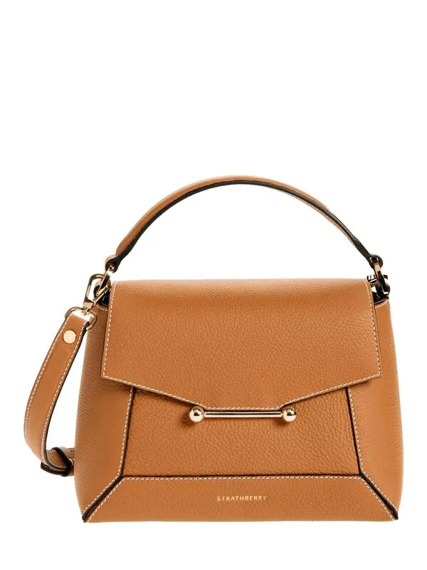 Strathberry Mosaic Leather Top Handle Bag - Tan - Vanilla Stitch