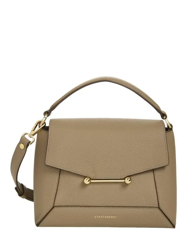 Strathberry Mosaic Leather Top Handle Bag - Taupe