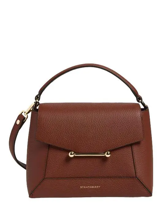 Strathberry Mosaic Leather Top Handle Bag - Walnut