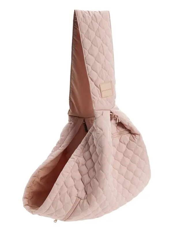MAXBONE Quilted Nylon Sling Pet Carrier - Beige Blush