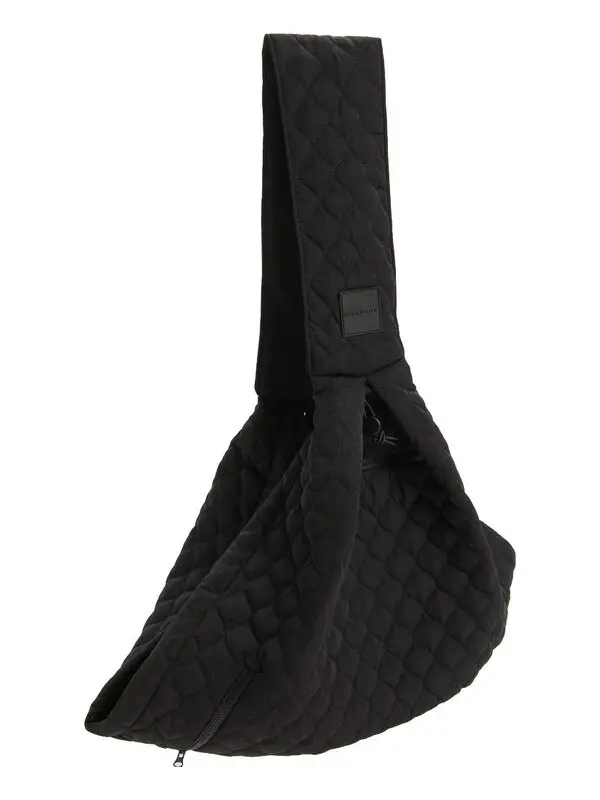 MAXBONE Quilted Nylon Sling Pet Carrier - Black
