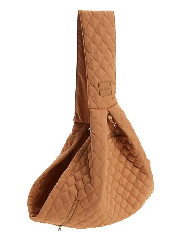 MAXBONE Quilted Nylon Sling Pet Carrier - Camel