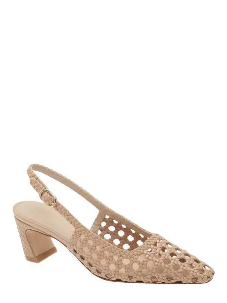 STUART WEITZMAN Stassi Woven Slingback Pumps - Adobe Brown