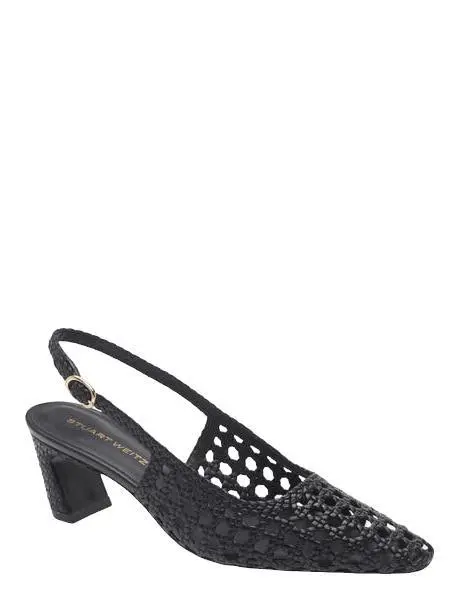STUART WEITZMAN Stassi Woven Slingback Pumps - Black