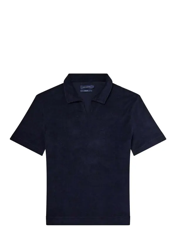 Thom Sweeney Terry-cotton Polo Shirt - Blue