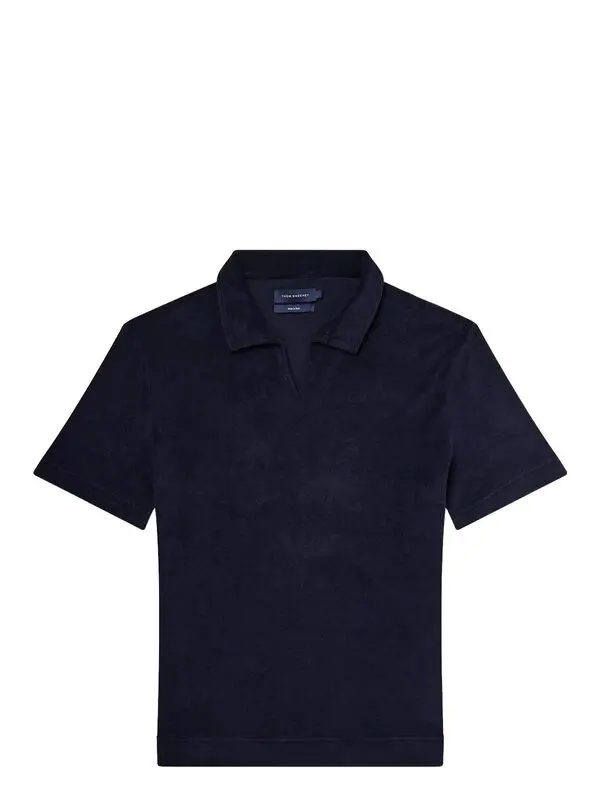 Thom Sweeney Terry-cotton Polo Shirt - Blue