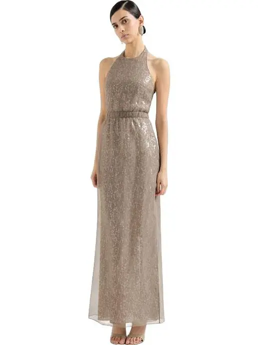 Brunello Cucinelli Embroidered Halterneck Dress - Rope