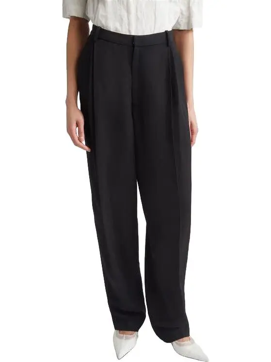 Proenza Schouler Clementina Pleated Twill Trousers - Black