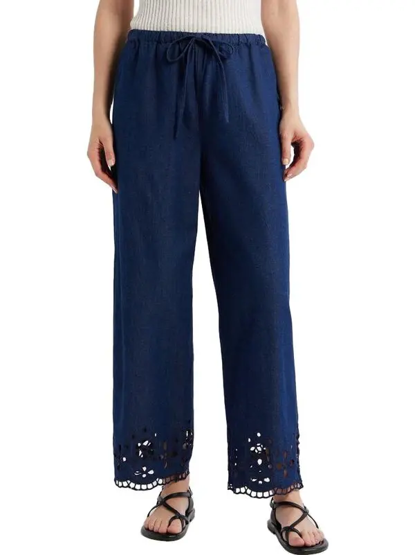 Madewell Eyelet Denim Pull-on Pants - Marfield Wash