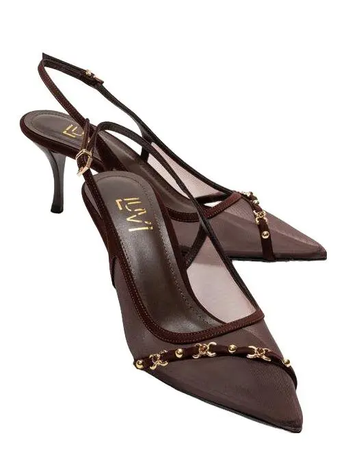 PROLOGUE SHOES Pioren Stiletto Pump - Brown