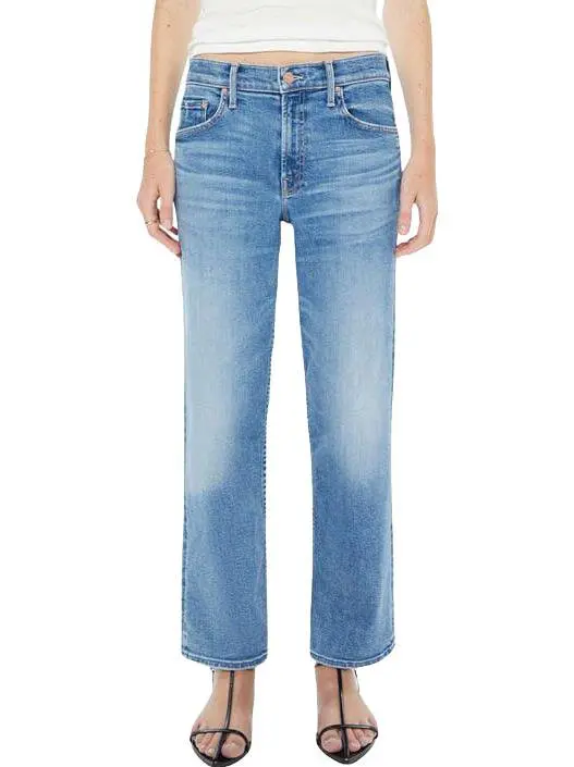 MOTHER The Newbie High Waist Ankle Straight Leg Jeans - Float My Boat
