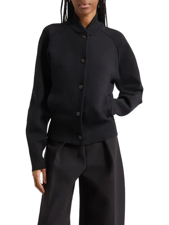 Jacquemus Le Lavande Wool-blend Bomber Cardigan - Black