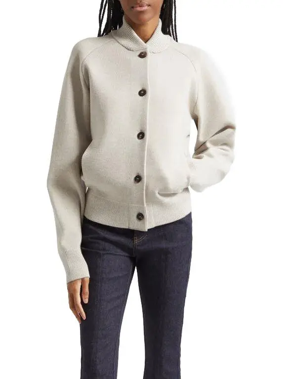 Jacquemus Le Lavande Wool-blend Bomber Cardigan - Greige