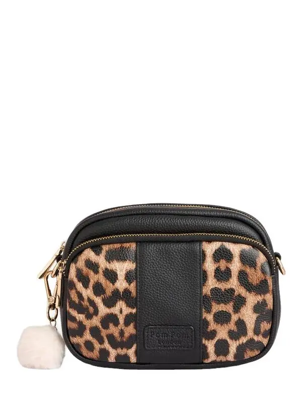 POM POM LONDON Original Crossbody Bag - Black Leopard