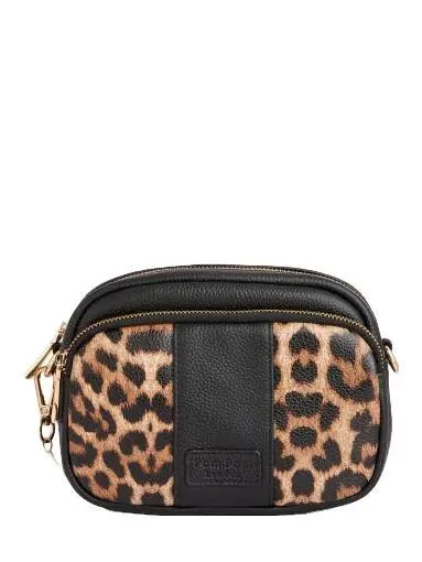 POM POM LONDON Original Crossbody Bag - Black Leopard