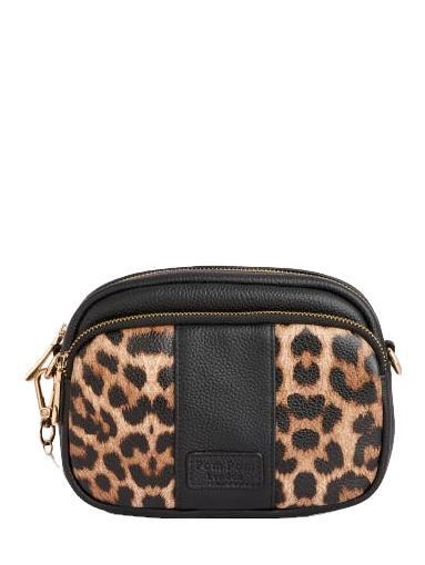 POM POM LONDON Original Crossbody Bag - Black Leopard